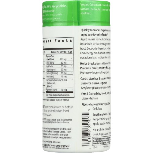 RAINBOW LIGHT: Advanced Enzyme System Rapid Release Formula, 90 ...