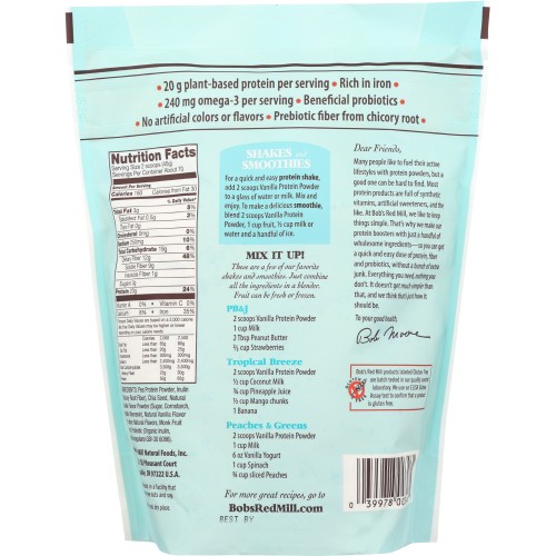 BOB'S RED MILL: Protein Powder Nutritional Booster Vanilla, 16 oz