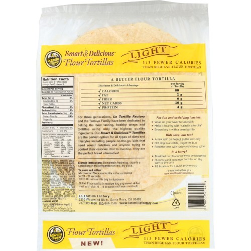 LA TORTILLA FACTORY: Light Flour Tortillas, 11 oz