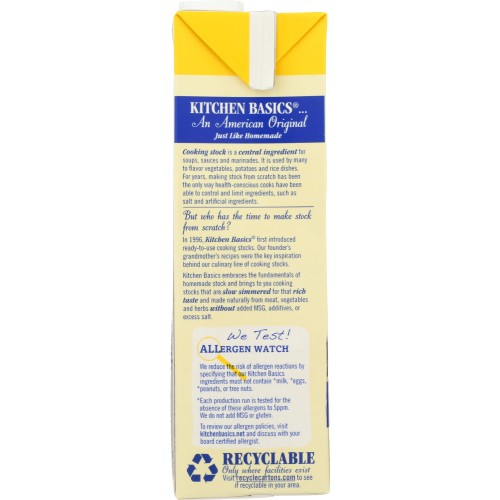 KITCHEN BASICS: Unsalted Chicken Cooking Stock, 32 Oz