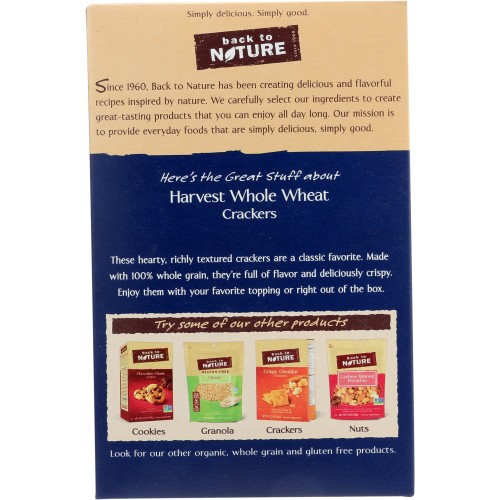 BACK TO NATURE: Harvest Whole Wheat Crackers, 8.5 oz
