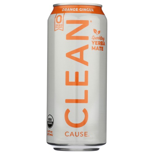 CLEAN CAUSE: Orange Ginger Sparkling Yerba Mate, 16 fo
