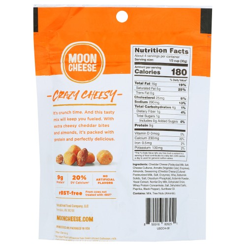 MOON CHEESE: Cheese Mx Cheddar Almond, 4 OZ